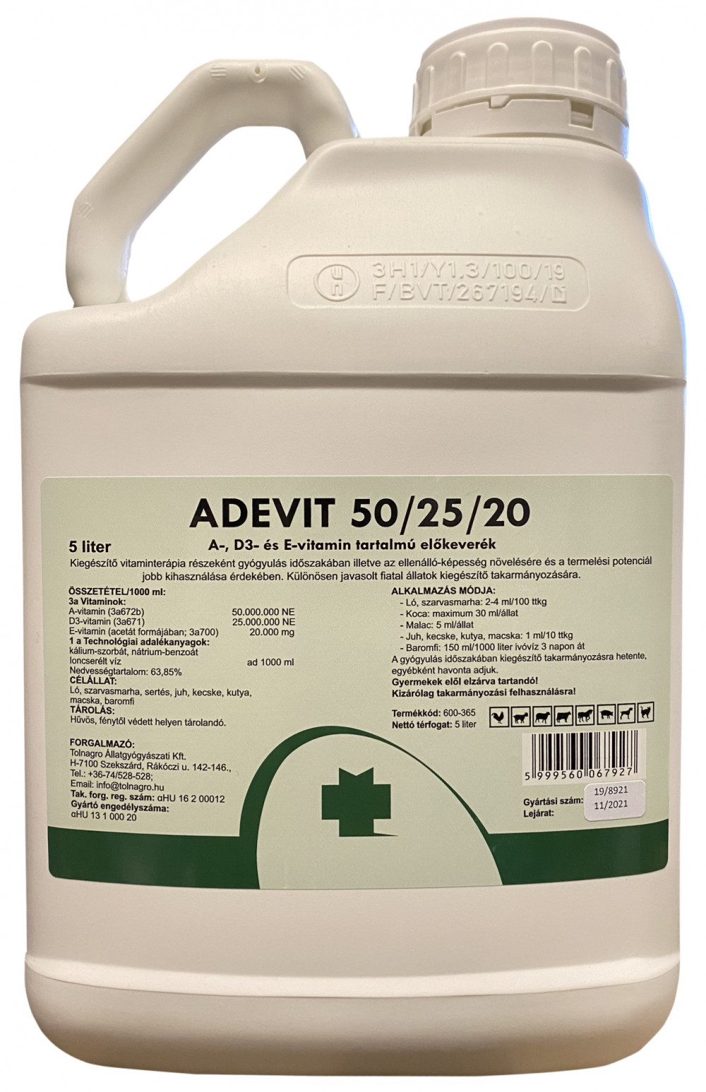 Adevit oral solution 5l fiatal állatok kiegészítő takarmányozására ...